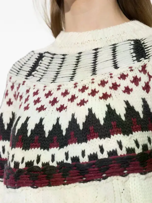 AKEP Fair Isle Cable-knit Sweater