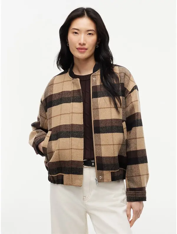 Tommy Hilfiger Heathered Wool-blend Bomber Jacket