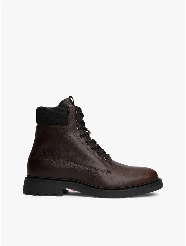 Tommy Hilfiger Water-repellent Leather Lace-up Boot