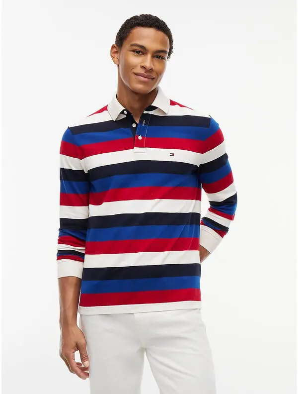 Tommy Hilfiger Regular Fit Rugby Stripe Pique Polo