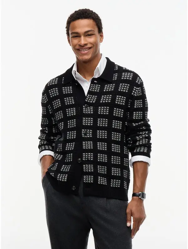 Tommy Hilfiger New York Label Wool-blend Polo Cardigan