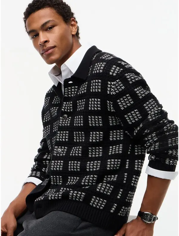 Tommy Hilfiger New York Label Wool-blend Polo Cardigan
