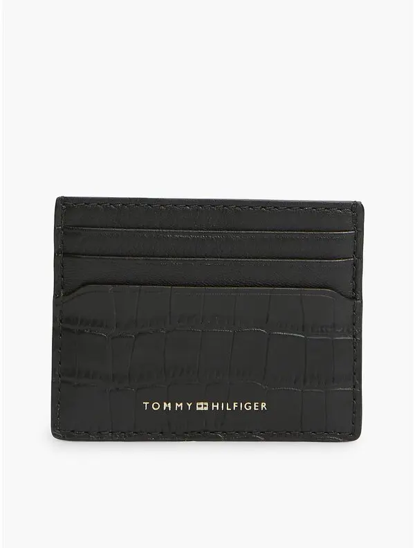 Tommy Hilfiger Croc-embossed Leather Card Holder