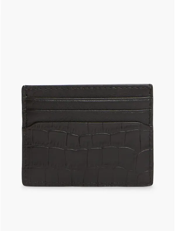 Tommy Hilfiger Croc-embossed Leather Card Holder