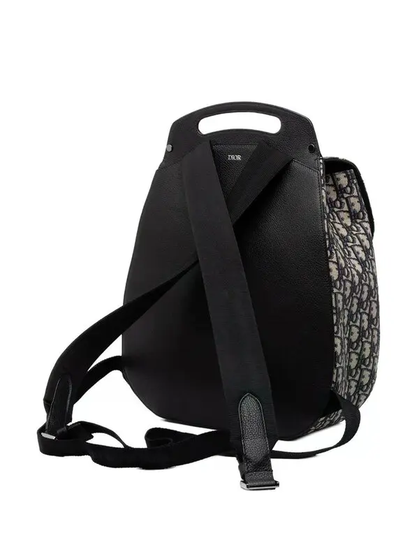 Dior 2022 Oblique Canvas Saddle Backpack - Blue