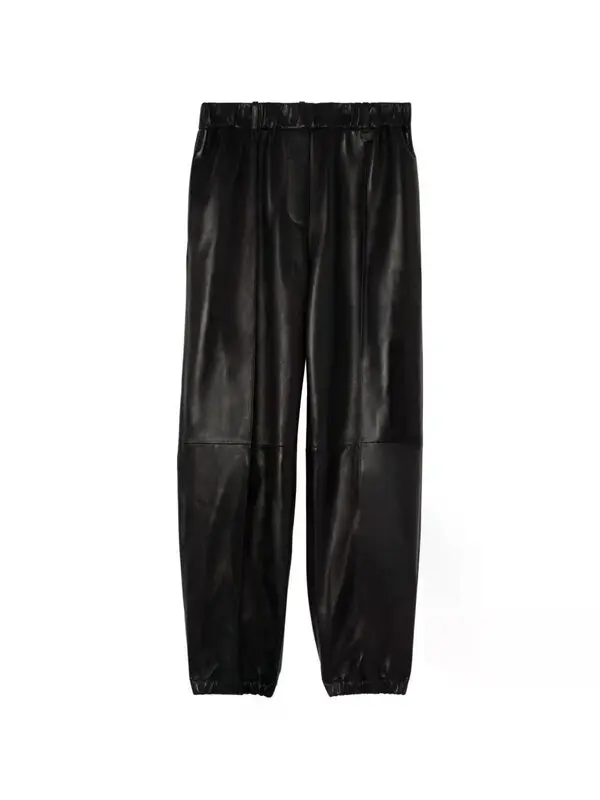 Burberry Leather Jogging Pants - Black