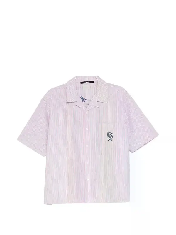 Ksubi Vertical-stripe Logo-embroidered Shirt