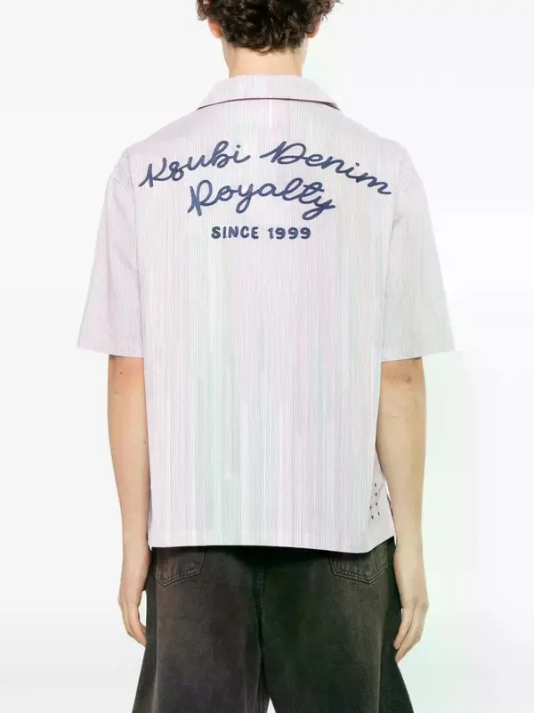 Ksubi Vertical-stripe Logo-embroidered Shirt