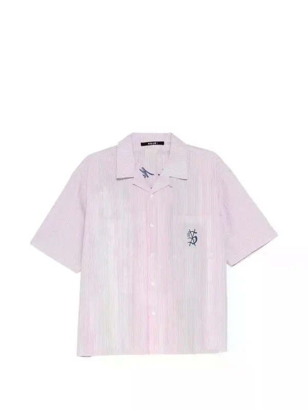 Ksubi Vertical-stripe Logo-embroidered Shirt - Pink