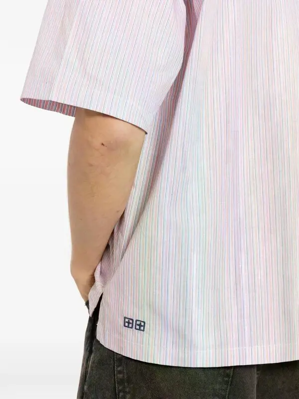 Ksubi Vertical-stripe Logo-embroidered Shirt