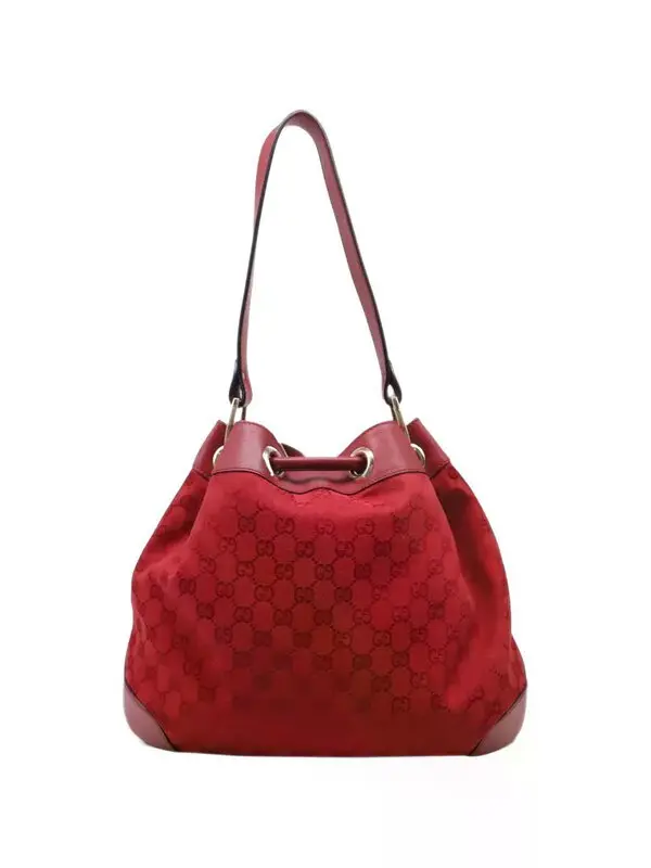 Gucci Gg Monogram Drawstring Bucket Bag