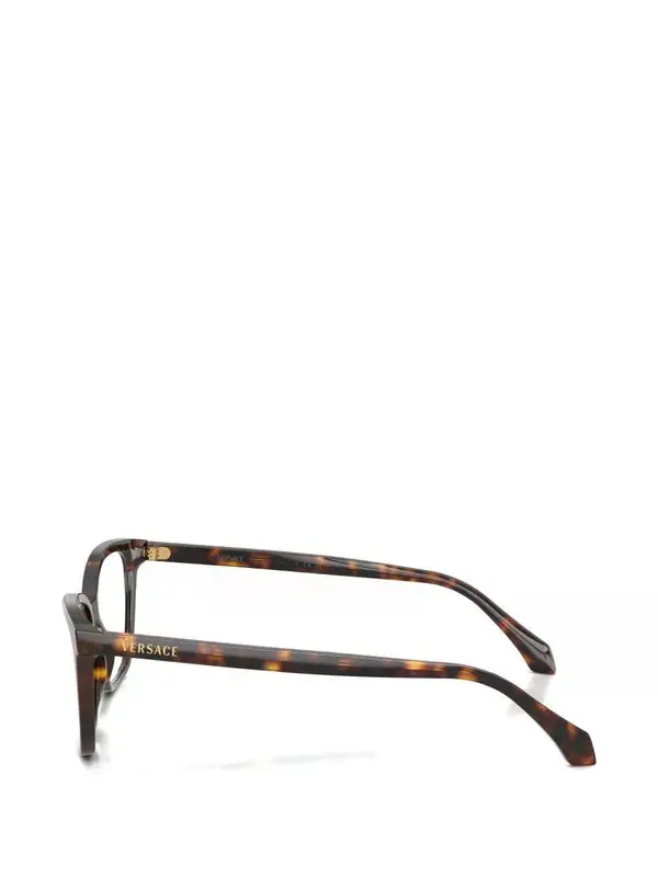 Versace Tortoiseshell-effect Rectangle-frame Glasses