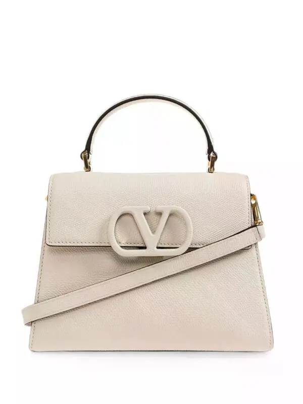 Valentino Garavani Vlogo Leather Tote Bag - Neutrals