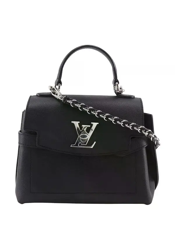 LOUIS VUITTON 2021-2026 Grained Calfskin Mini Lockme Ever Satchel - Black