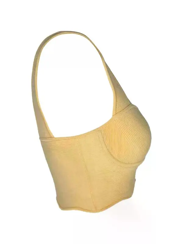 Galvan Delia Scalloped Crop Top