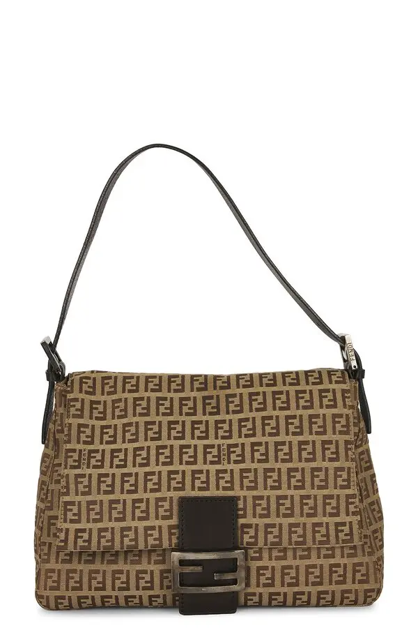 Fendi Zucchino Mama Baguette Shoulder Bag - Brown