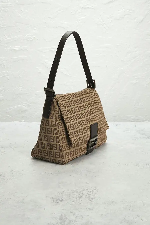 Fendi Zucchino Mama Baguette Shoulder Bag