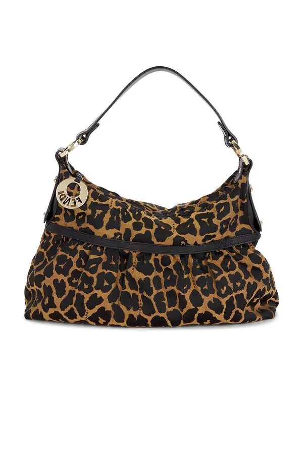 Fendi Leopard Chef Shoulder Bag - Brown