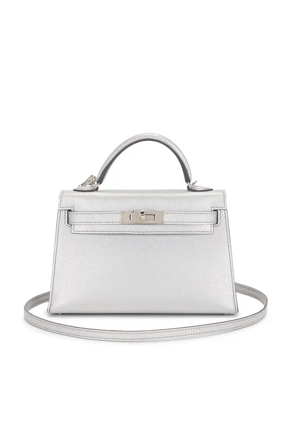 Hermès Chevre Kelly 20 Handbag In Grey - Argent