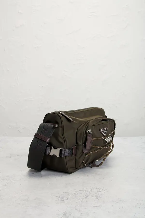Prada Re-nylon Speedrock Shoulder Bag In Brown