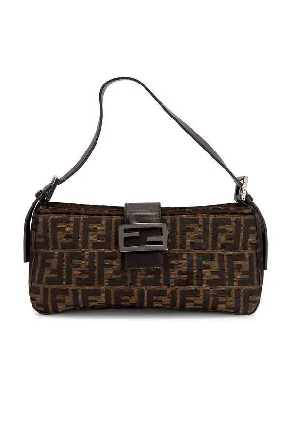 Fendi Zucca Pochette Shoulder Bag - Brown