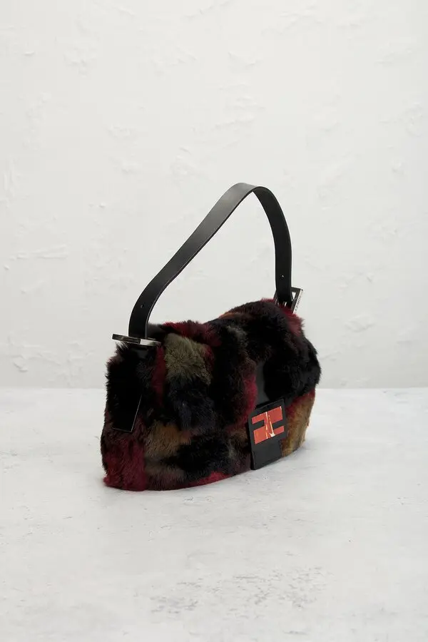 Fendi Fur Baguette Shoulder Bag