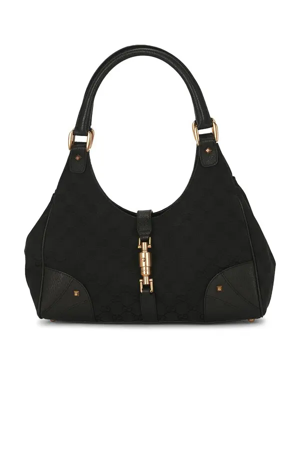 Gucci Nailhead Bardot Shoulder Bag - Black