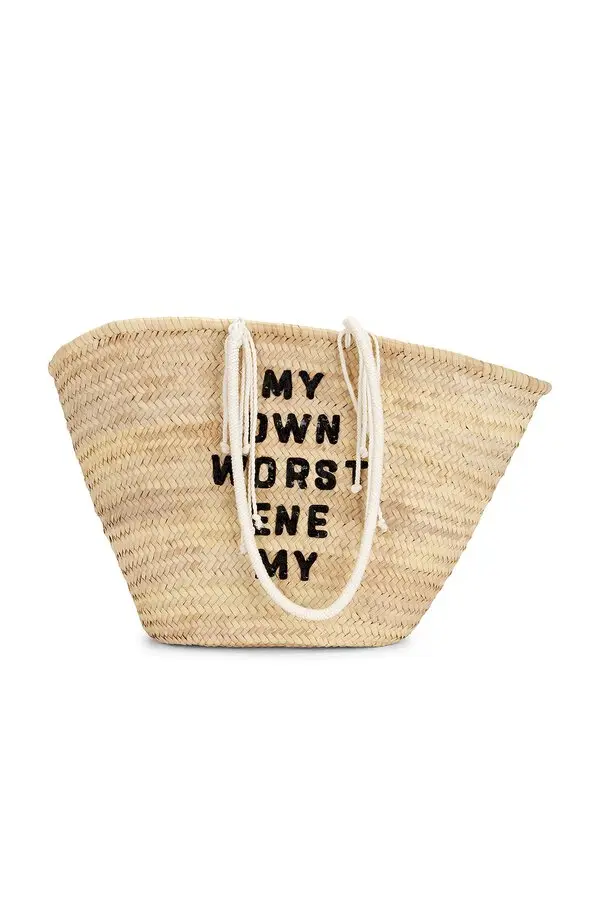 Celine X David Kramer Raffia Panier Tote Bag - Beige