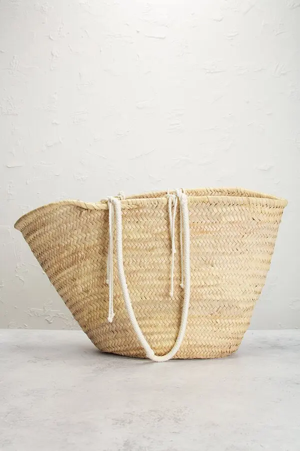 Celine X David Kramer Raffia Panier Tote Bag