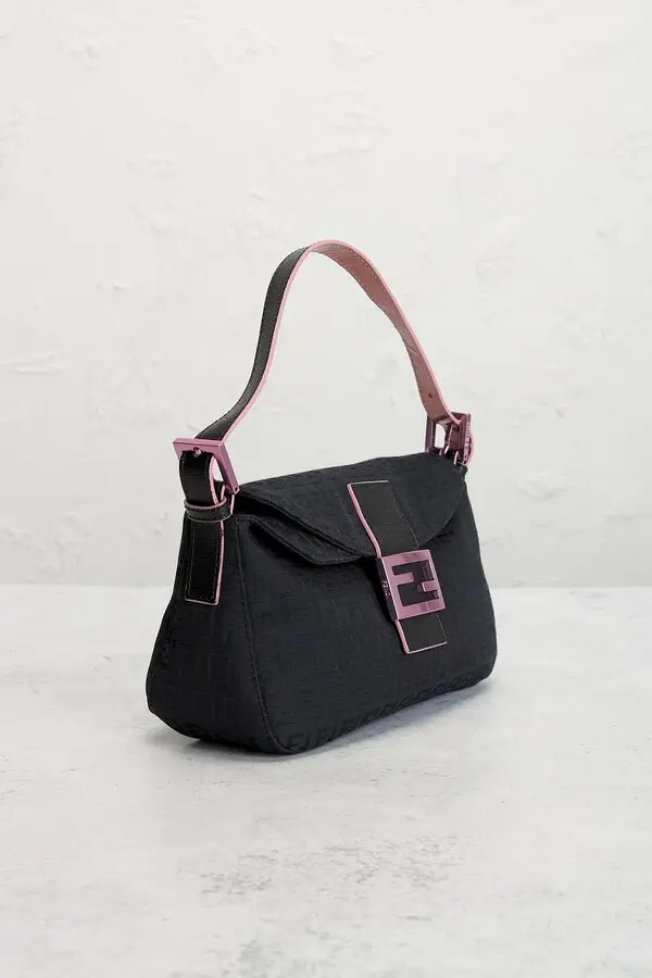 Fendi Zucchino Baguette Shoulder Bag