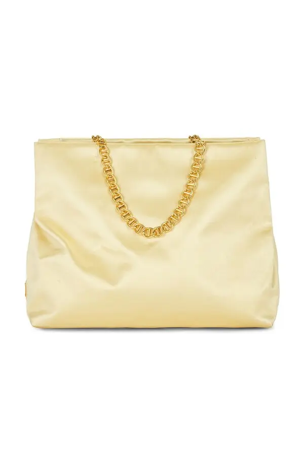 Prada Satin Tote Bag In Metallic Gold - Champagne