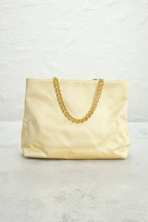 Prada Satin Tote Bag In Metallic Gold