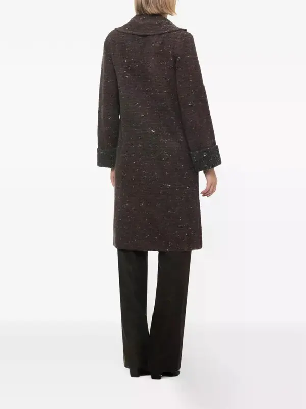 D.exterior Flecked Notched-lapel Coat