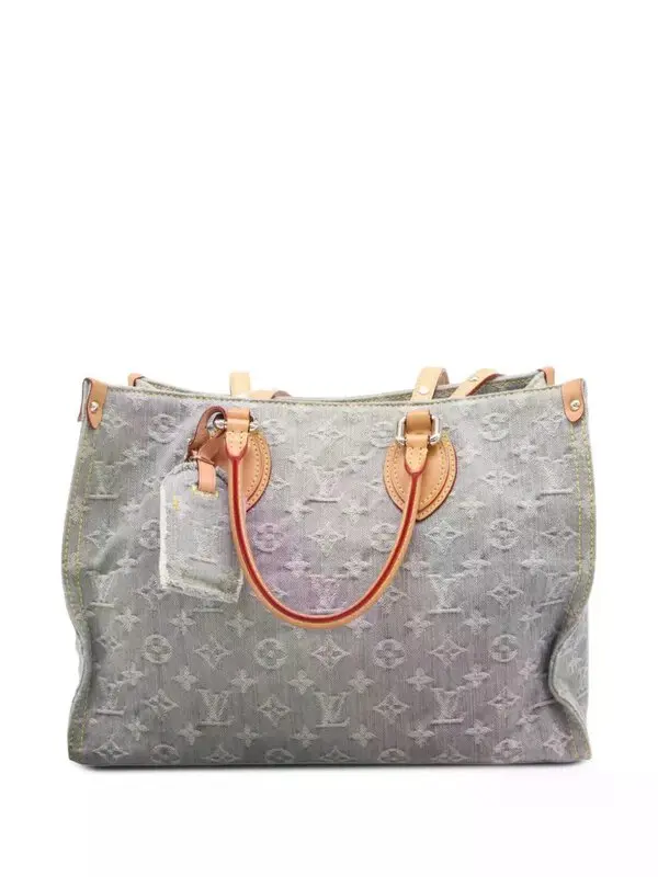 LOUIS VUITTON 2021-2026 Monogram Denim Onthego Mm Satchel - Grey