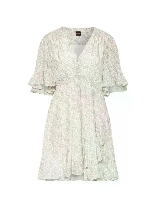 BOSS Floral-print Ruffled Dress