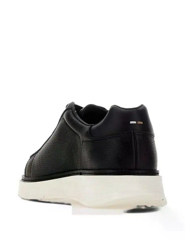 BOSS Logo-detail Grained Leather Sneakers
