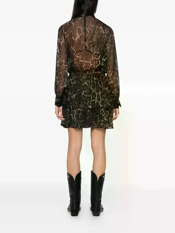 Just Cavalli Leopard-print Tiered Mini Dress