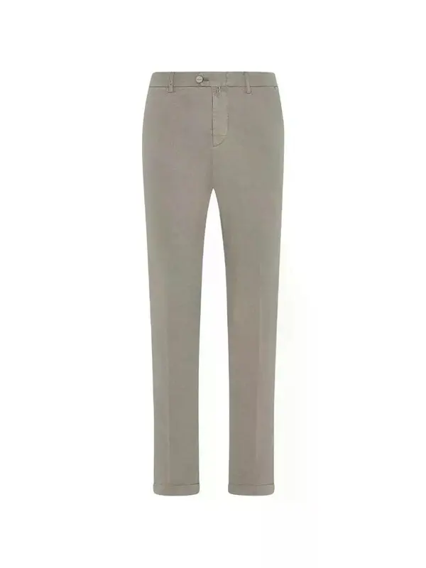 Kiton Straight-leg Cotton-blend Trousers - Grey