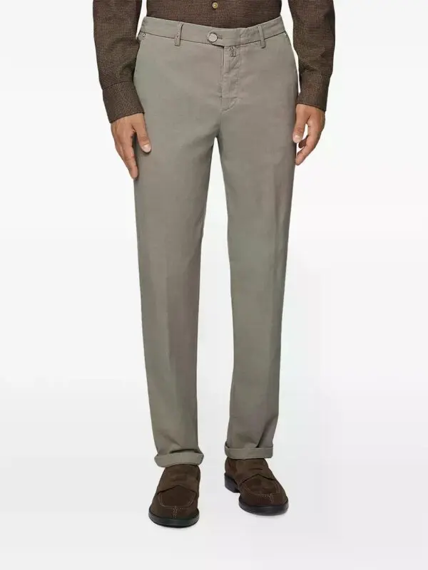 Kiton Straight-leg Cotton-blend Trousers