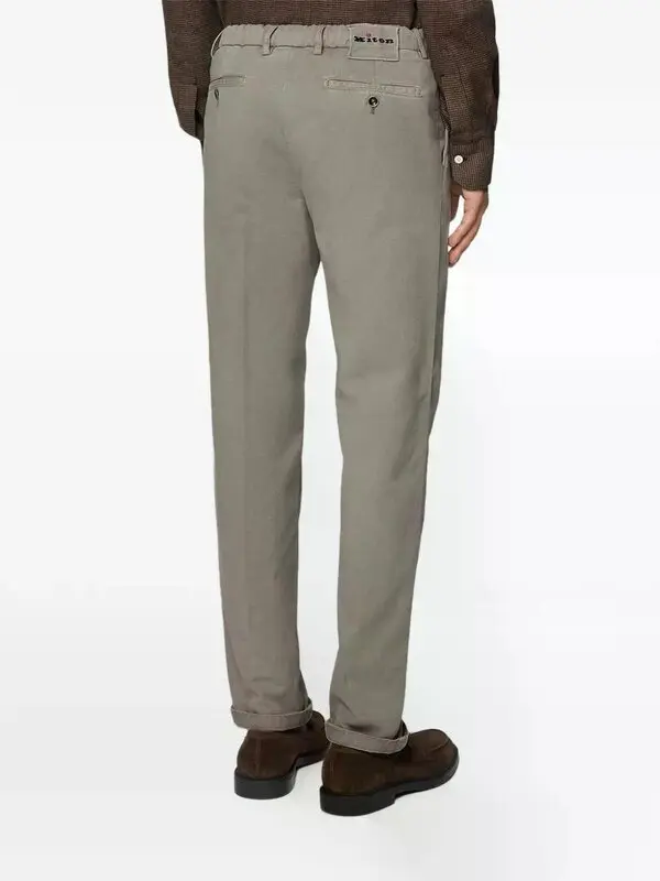 Kiton Straight-leg Cotton-blend Trousers