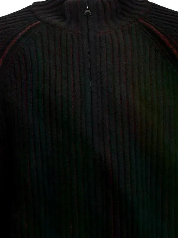 C.P. COMPANY Fleece Ribbed-knit Raglan-sleeve Cardigan