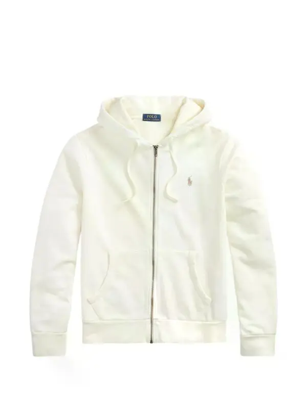 Polo Ralph Lauren Embroidered-logo Zip-up Hoodie - Neutrals