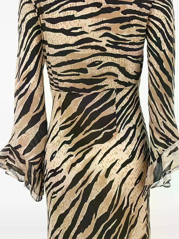 Rixo Provence Tiger-print Ruffled Maxi Dress - Neutrals