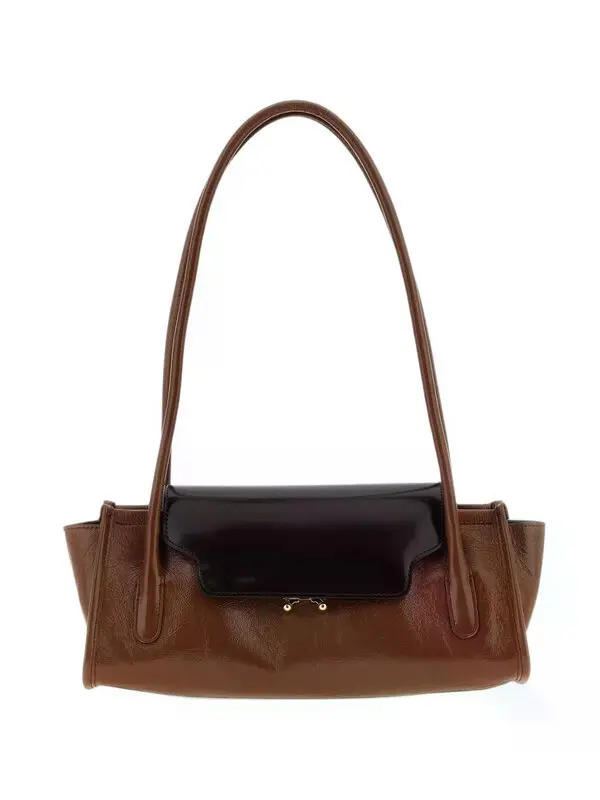 Marni And Black Leather Trunkette Bag - Brown