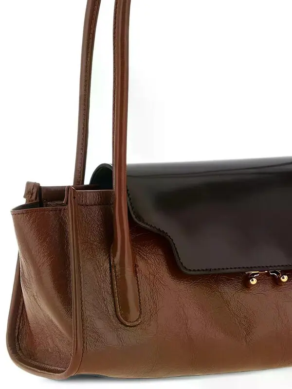 Marni And Black Leather Trunkette Bag - Brown
