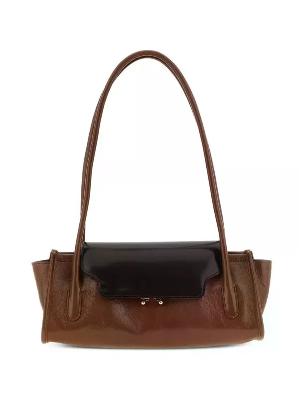 Marni And Black Leather Trunkette Bag - Brown