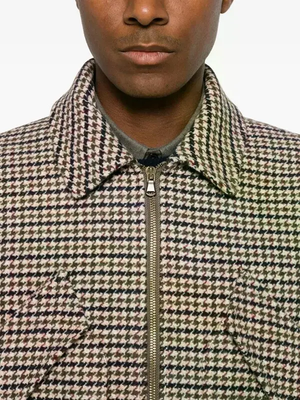 OFFICINA SARTORIALE Houndstooth-pattern Bomber Jacket