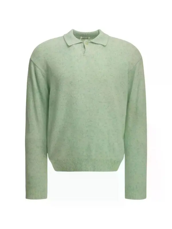 Auralee Mélange-effect Cashmere Polo Sweater