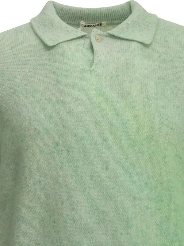 Auralee Mélange-effect Cashmere Polo Sweater