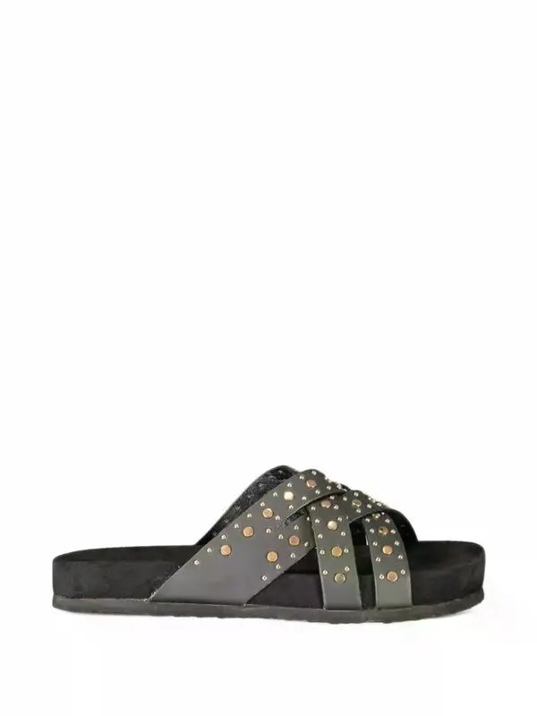 LAURA BIAGIOTTI Stud-embellished Crossover-strap Sandals - Black